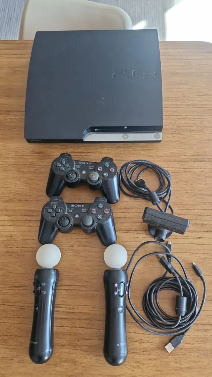 CONSOLE PS3- 4 CONTROLES E CAMERA 23 jogos - 10 x cartão - Consoles de ...