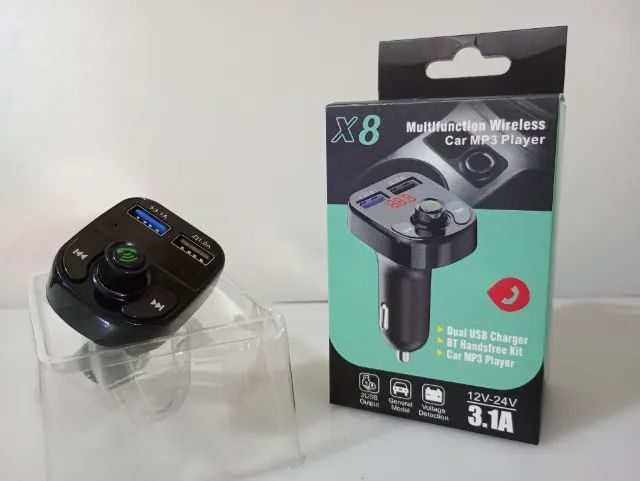 Receptor de Áudio Bluetooth, 2 Entradas Usb, Sd- Transmite Via FM 87.5 ...