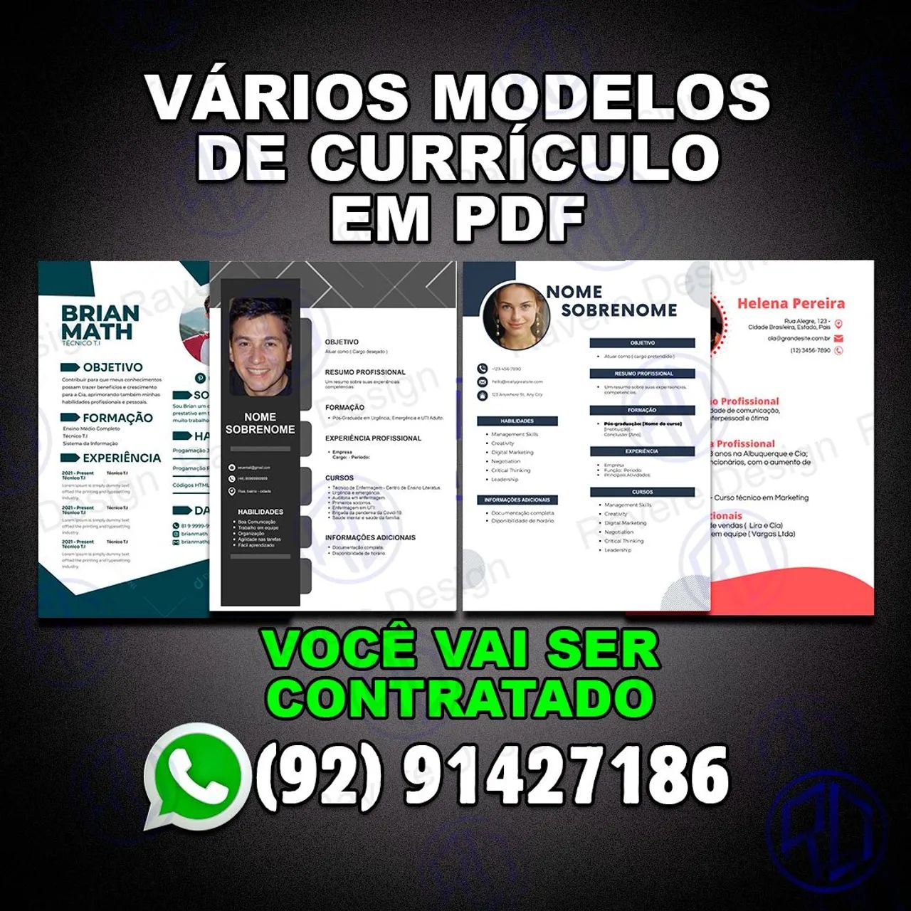 Currículo em PDF Profissional - Papelaria - Cidade Nova, Manaus 1390026579 | OLX