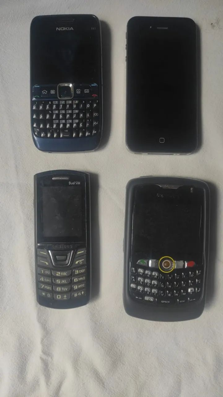 Lote 8 Aparelhos (iPhone 4S, BlackBerry, Nokia E63, Samsung e GPS ...