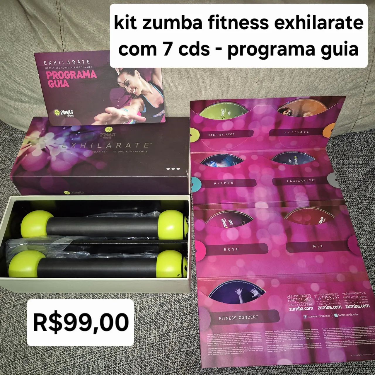 Kit Zumba Fitness Exhilarate com 7 DVDs - Programa Guia - Academia e ...