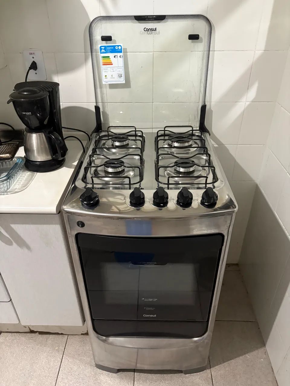 Fogão Consul 4 Bocas Inox | Acendimento Automático - Bivolt - Fogões e ...
