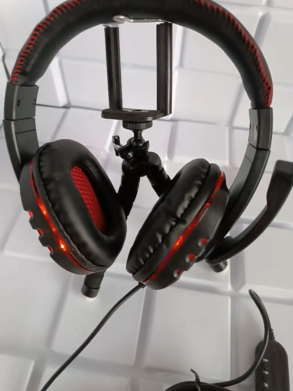 Headset Gamer com Microfone e Suporte para Celular - Novo - Fones de ...