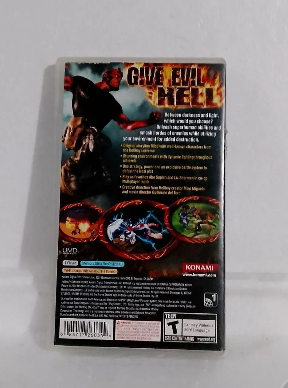 Jogo de psp Hellboy the science of evil original - Jogos de Vídeo Game ...