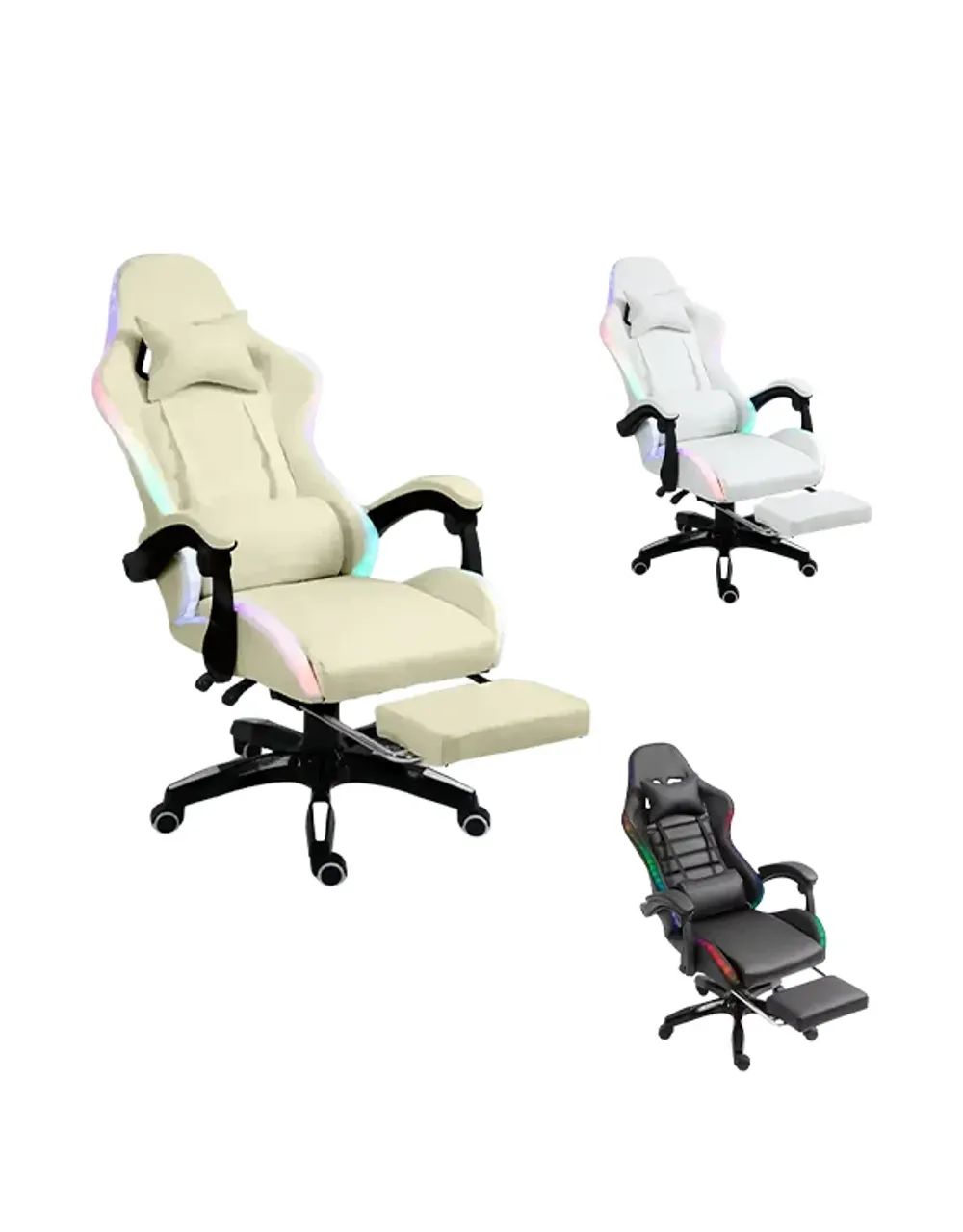 Cadeira Gamer Luxo LED RGB C7 Rodas Suaves Cadeira game - Cadeiras de ...