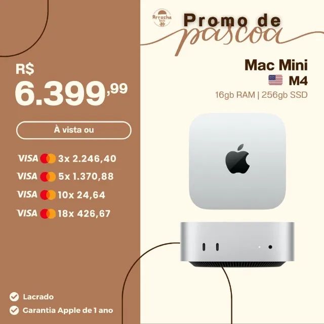 Apple Mac Mini M4 16gb 256 SSD - Computadores e Desktops Apple Mac Mini M4 16gb 256 SSD - Computadores e Desktops