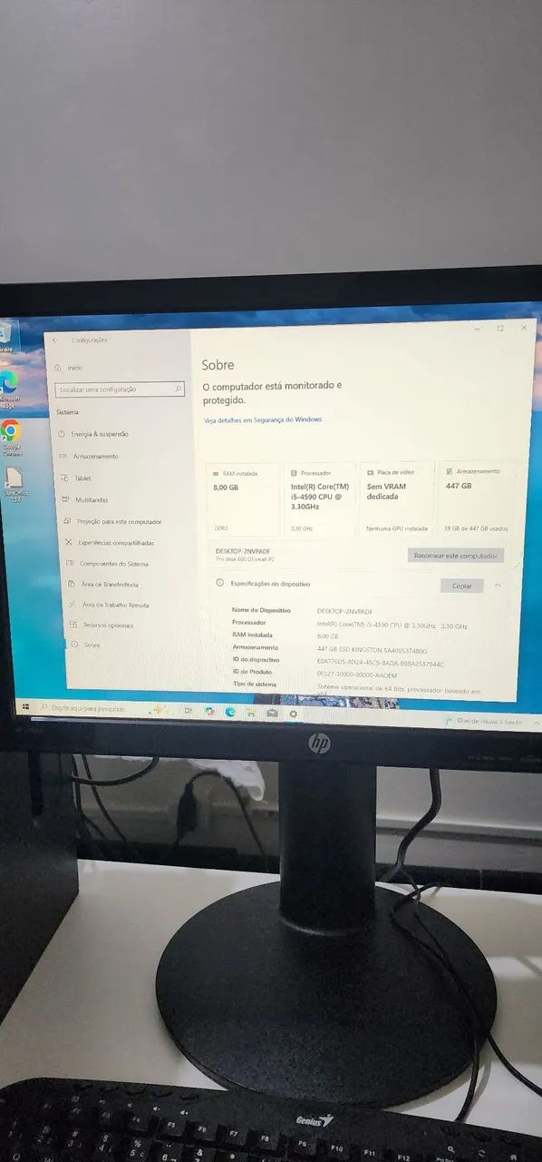 Computador HP Completo SSD 480GB - 8GB RAM Monitor Articulado, Pronto ...