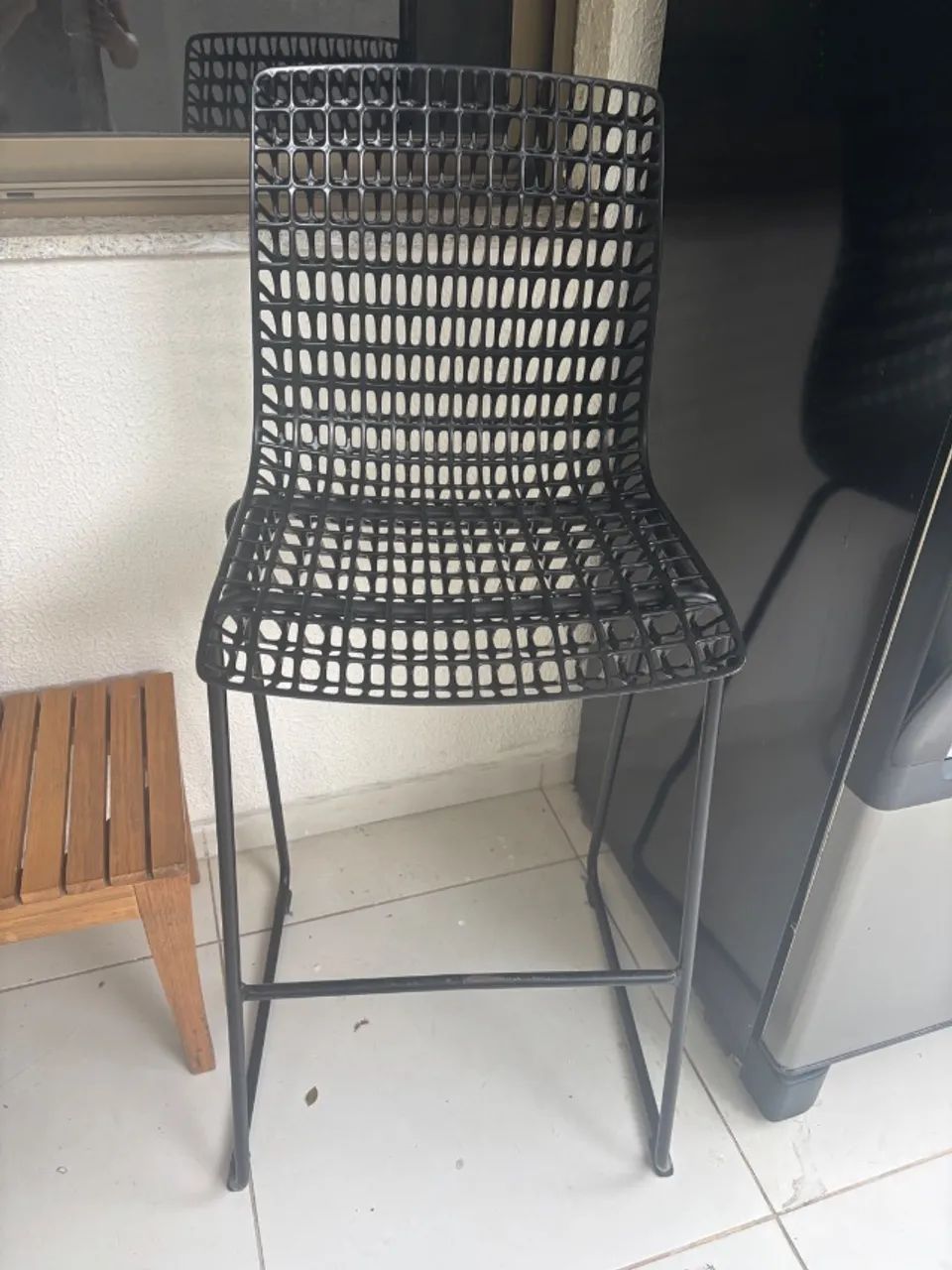 Banqueta alta moire preta Flexform ! - Bancos e Cadeiras - Recreio dos ...