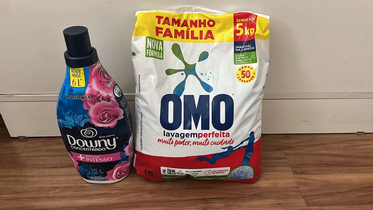 Sabão em pó Omo 4 kg + Amaciante Downy 1,5 litros - Utensílios Para ...