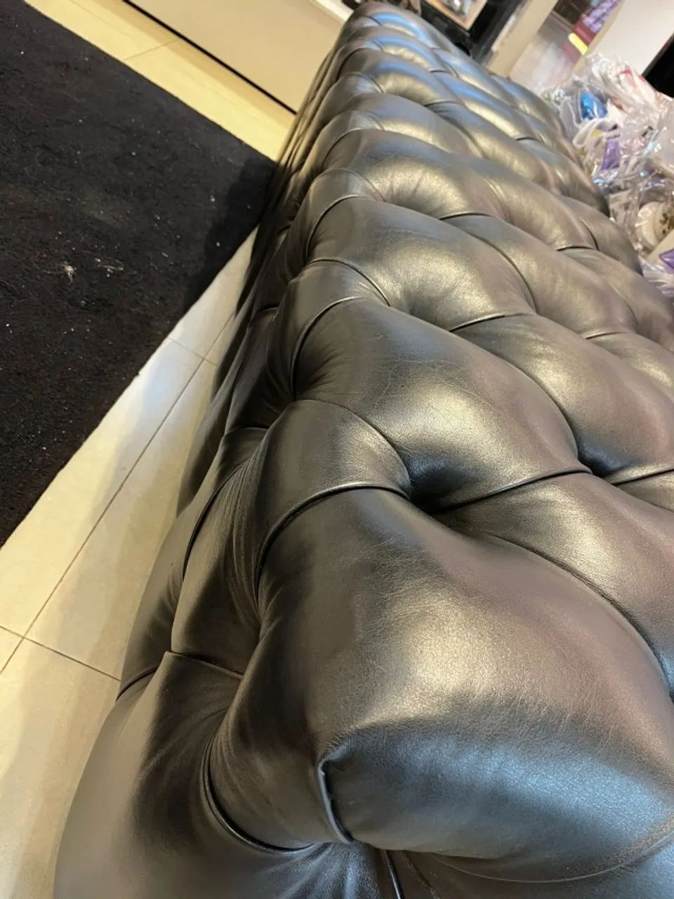 Puff Preto de Couro retangular - Sofás e Poltronas - Norte (Águas ...