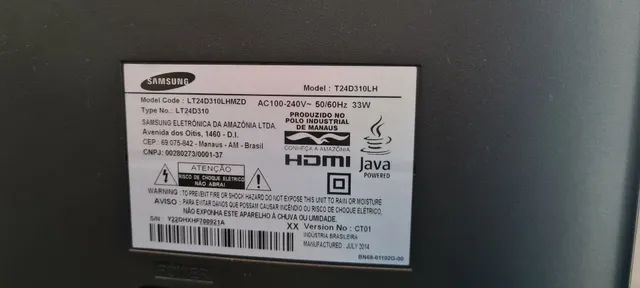 "tv 24 polegadas full hd samsung" no Brasil