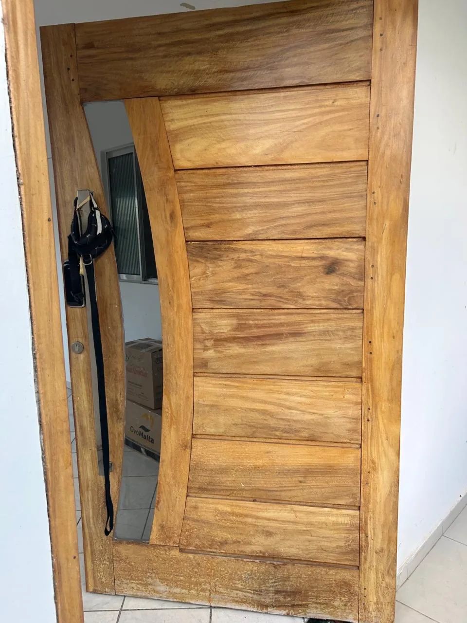 Porta de Madeira com Fechadura Eletrônica e Puxador Inox - Sofisticação ...