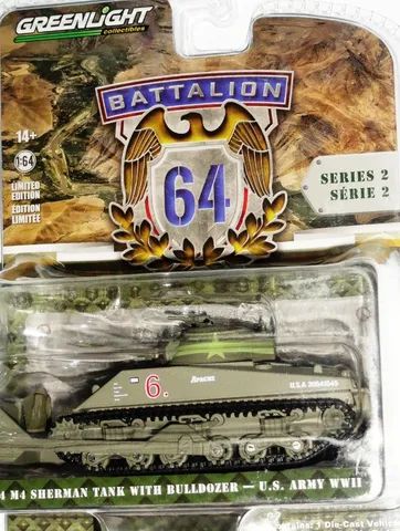 greenlight 1944 m4 sherman tank with bulldozer u.s army ww2 tanque de ...