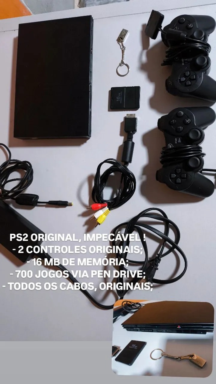 "controles de ps2 original" - Consoles de Vídeo Game no Brasil