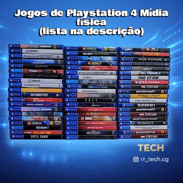 Jogos de PS4 Mídia Física (lista e valores na descrição) - Jogos de ...