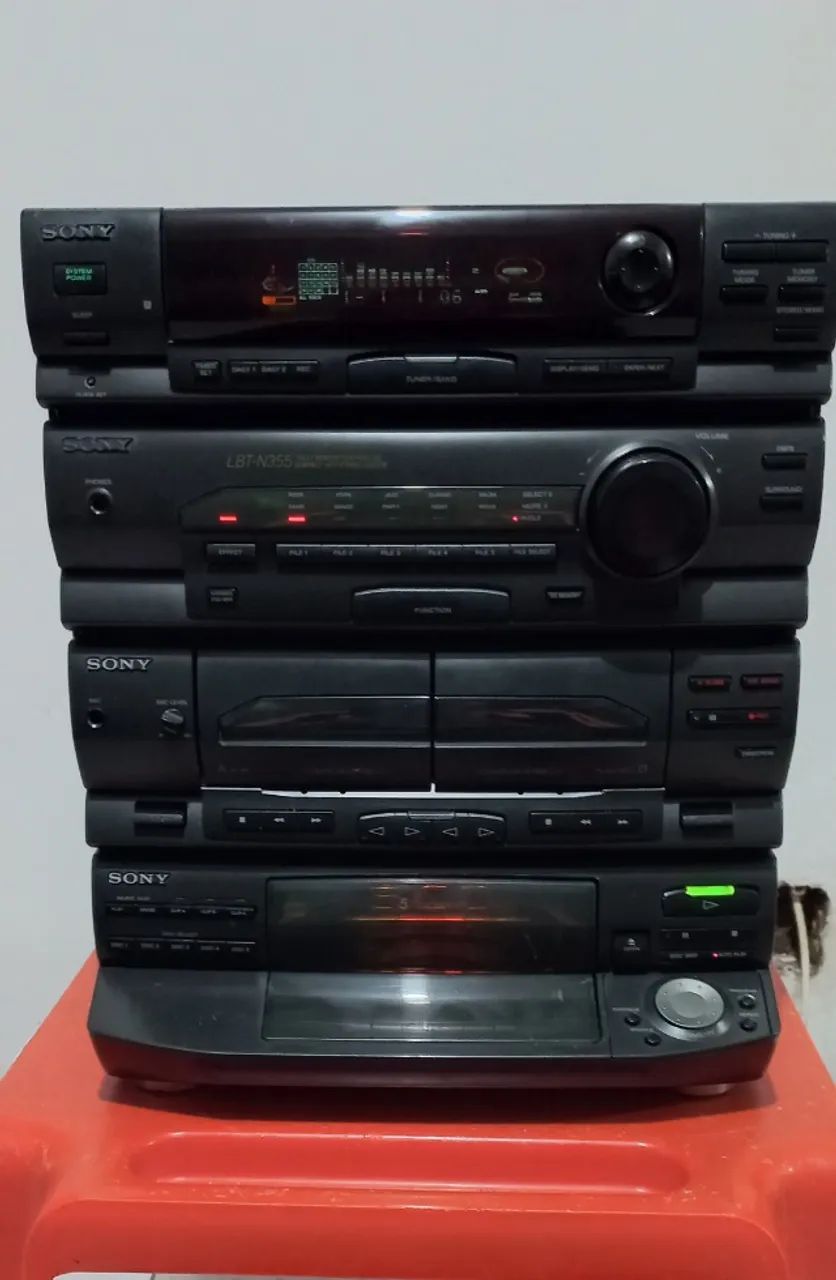 Aparelho de Som Sony LBT-N355 Funcionando Tudo Toca CD Fita K7 Radio ...