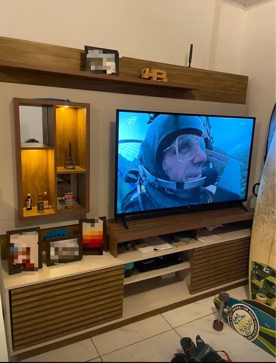 Estante Home Ripada Para TV Até 60 Polegadas Com LED E Espelho 2 Portas De Correr Eldorado ...