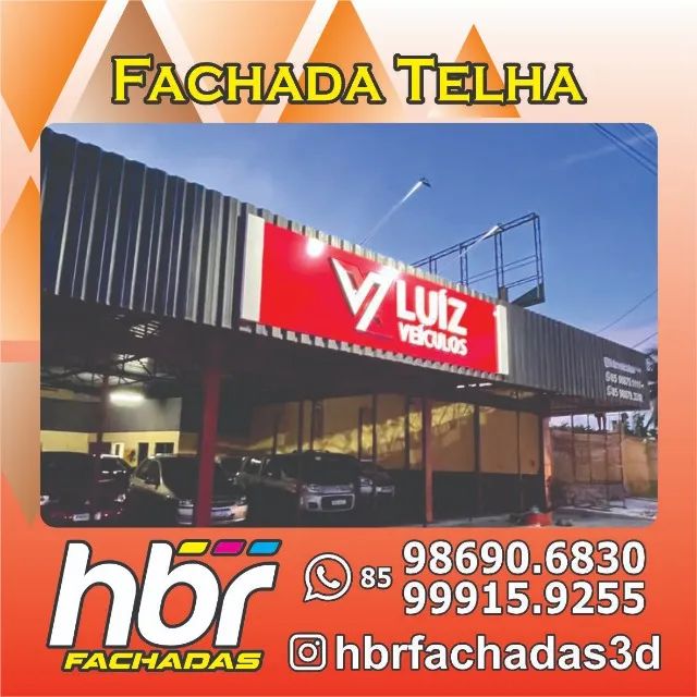 Fachada ACM, Lona e Telha / Letra Caixa 3D / Totens / Toldos - Serviços ...