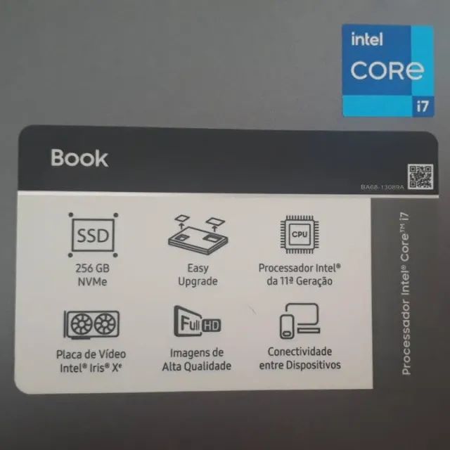 Notebook Samsung Intel Core i7-1165G / 8GB RAM / 256GB SSD / Tela 15,6 ...