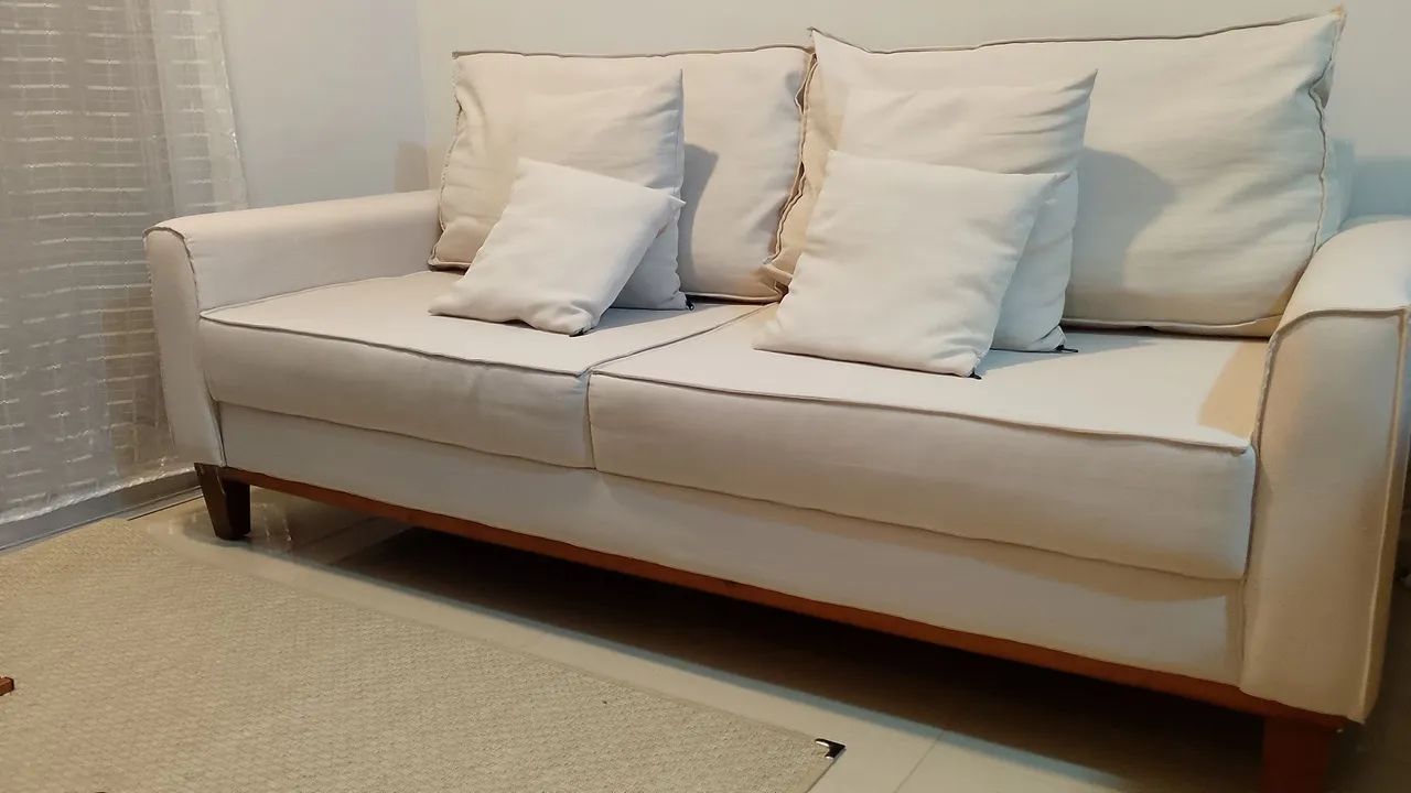 Sofá 2 Lugares / LINHO / Cor Cru - Sofás e Poltronas - Jardim Três ...