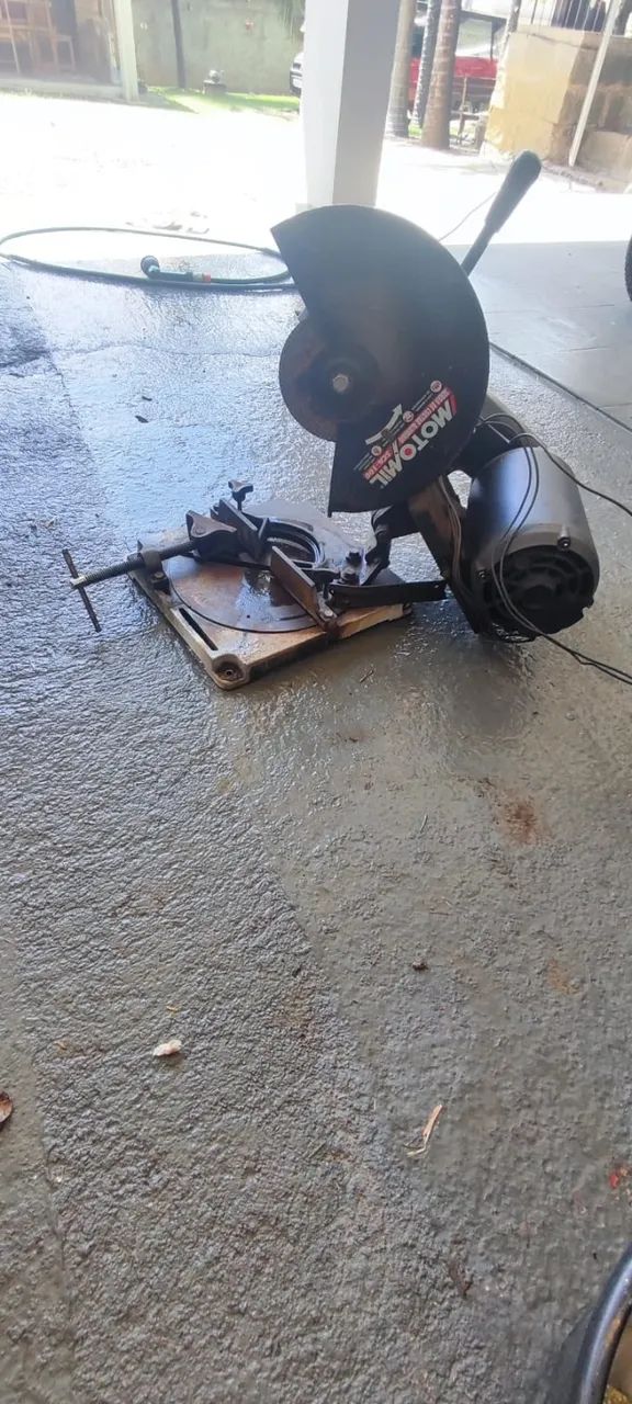 KIT SERRA POLICORTE ANGULAR MOTOMIL SCA100 COM MOTOR WEG 3CV TRIFÁSICO ...