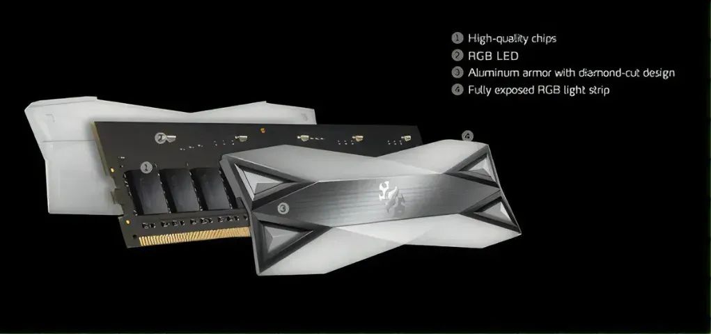 Memória DDR4 XPG Spectrix D60G, 16GB (2x8GB), 3200MHz , RGB, Blanca ...