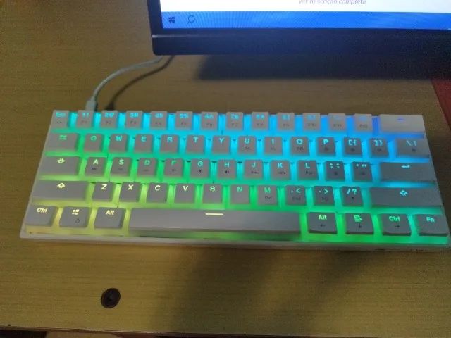 Teclado mecânico com fio GAMAKAY MK61 Gateron Optical Switch Pudding ...