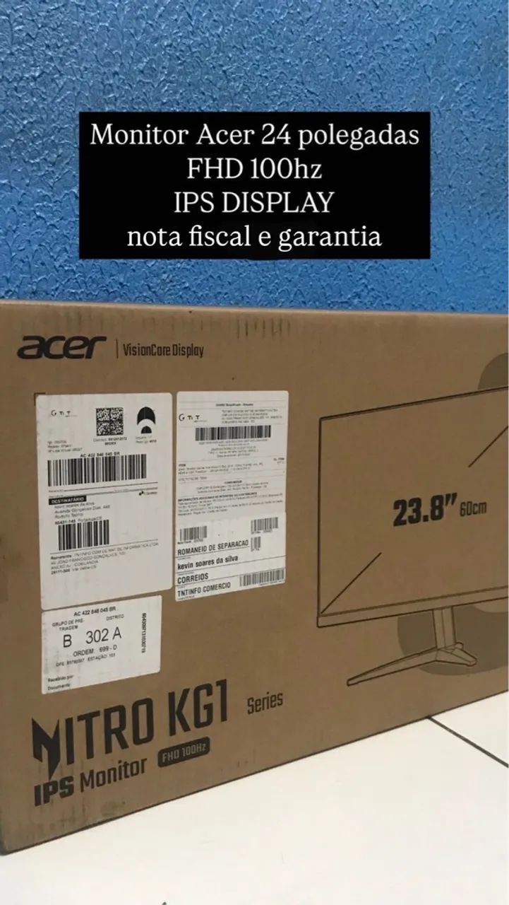 Monitor Gamer Acer Nitro KG1 24 polegadas FHD 100Hz IPS - Monitores - Rodolfo Teófilo, Fortaleza ...