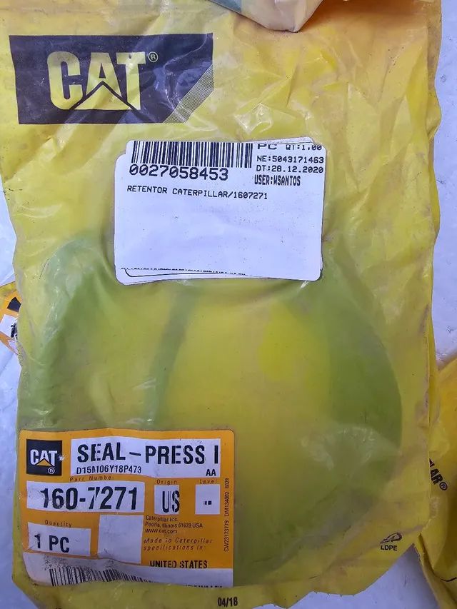 Escavadeira pa carregadeira caterpillar outros retentor junta nova ...