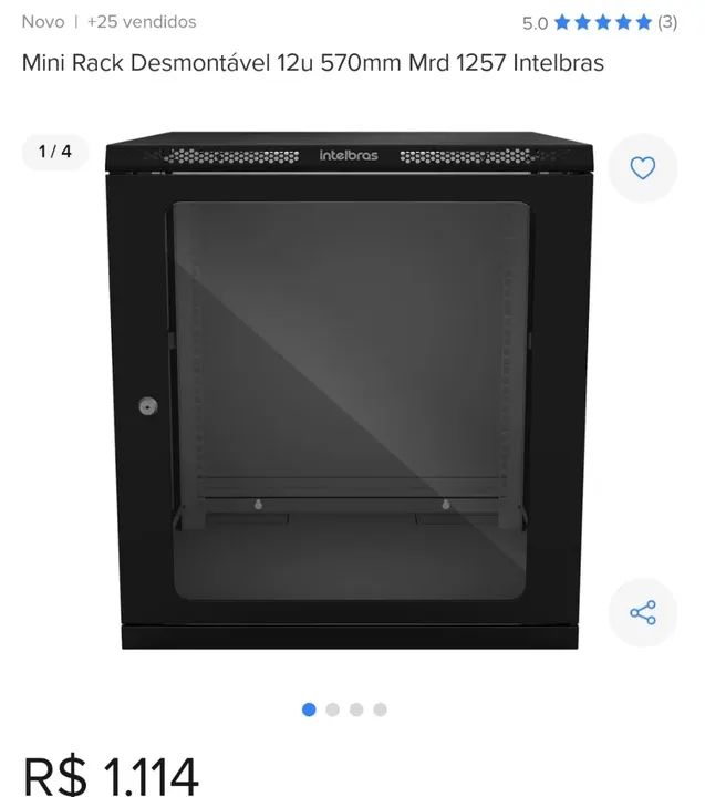 Mini Rack Desmontável 12u 570mm Mrd 1257 Intelbras - Itens Para ...