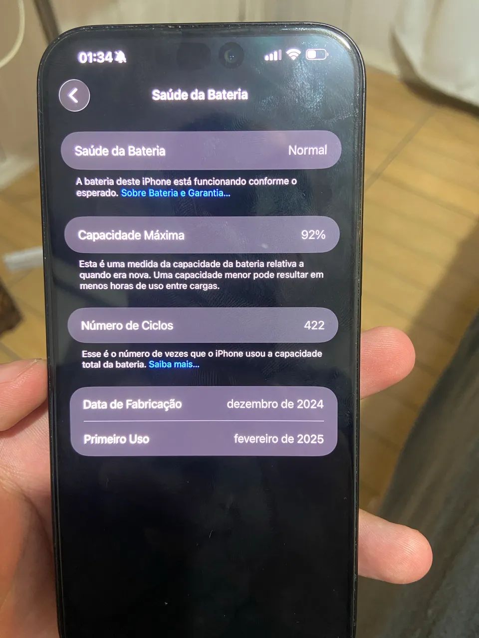 iphone 16 pro Max 256gb preto 92% bateria. - Celulares e Smartphones ...