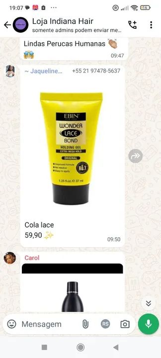 "cola lace" no Brasil