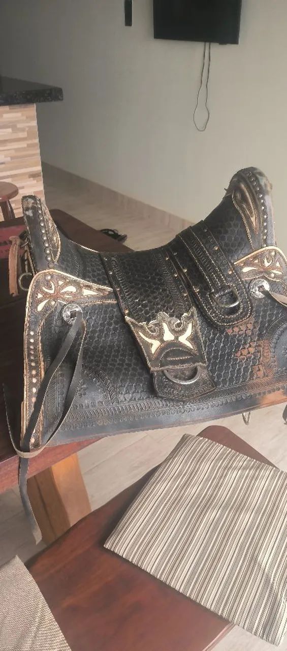 Sela de Couro Completa + Barrigueira e Rédea (Brinde) - Animais para ...