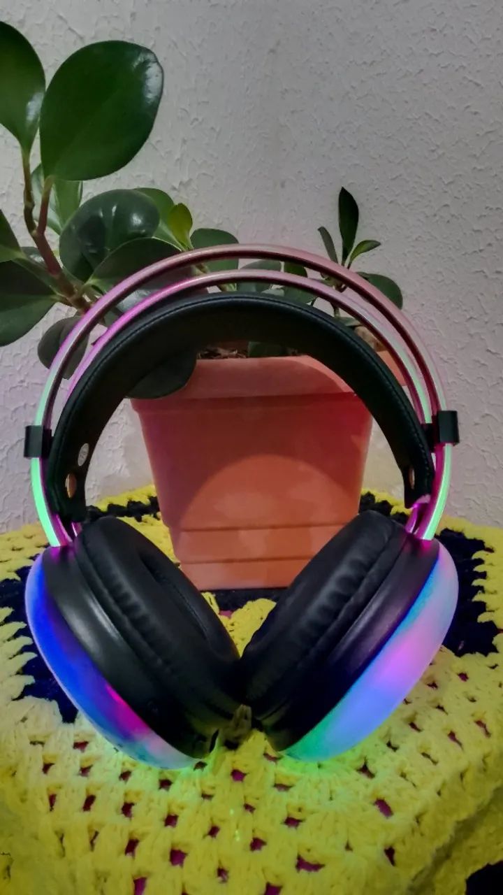 fone de ouvido sem fio RGB com microfone - Fones de Ouvido - Paço do ...