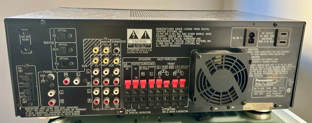 Receiver Panasonic SA-HT280 + Subwoofer Ativo SB-W280 - Som Potente e ...