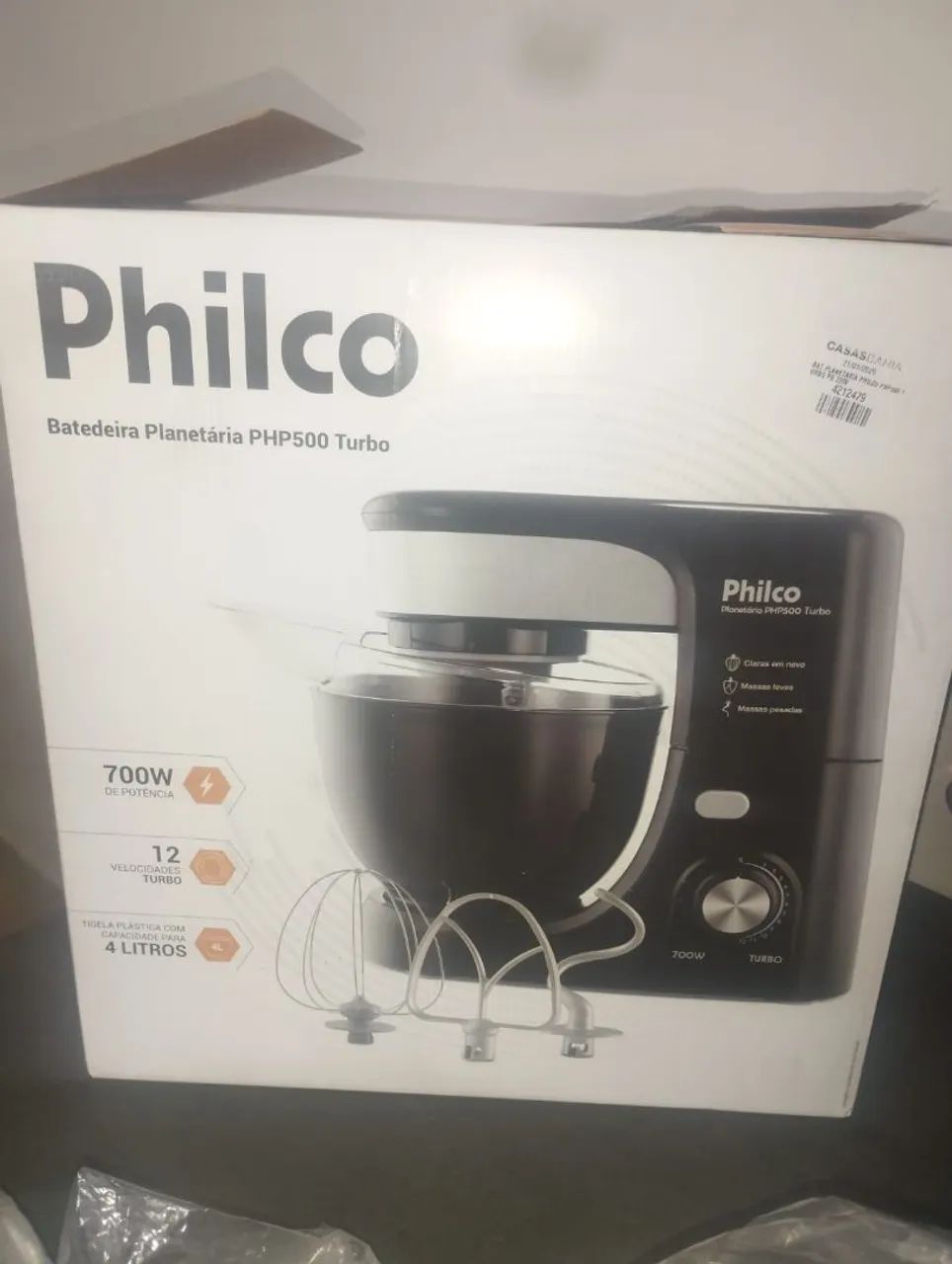 Batedeira Planetária Philco PHP500 Turbo 700W 12 Velocidades - Eletroportáteis Para Cozinha e ...