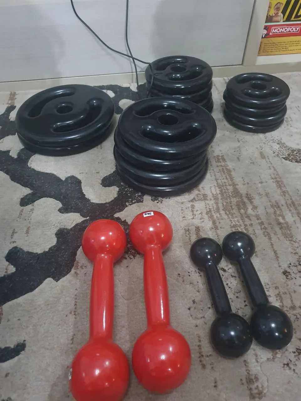 Kit Academia Completo - Halteres, Anilhas e Barras - Academia e ...