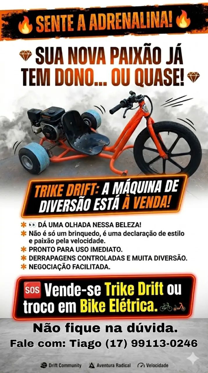 Trike Drift Motorizado DTM-R1 - Trailers e carrinhos comerciais ...