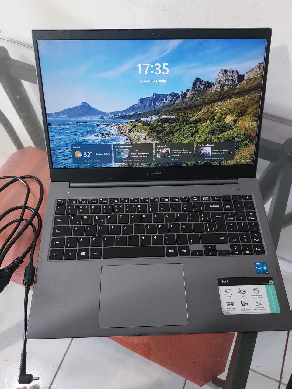 Notebook Samsung 550x - i5 11ª ger - 8 de ram ddr4- ssd 256 + hd 500gb ...