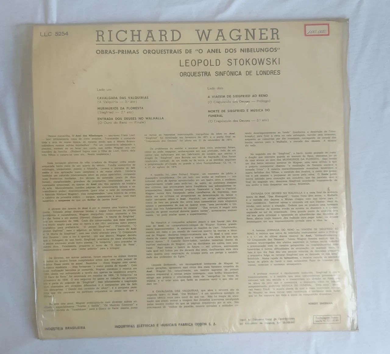 Disco Vinil RICHARD WAGNER - Obras Primas Orquestrais de "O Anel dos ...