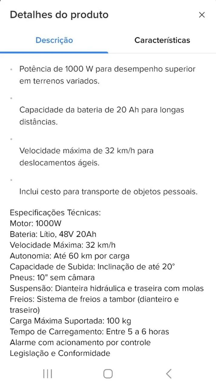 Nado C2 bike elétrica scooter 1000w, 48v, Bateria lítio 60km - Ciclismo ...
