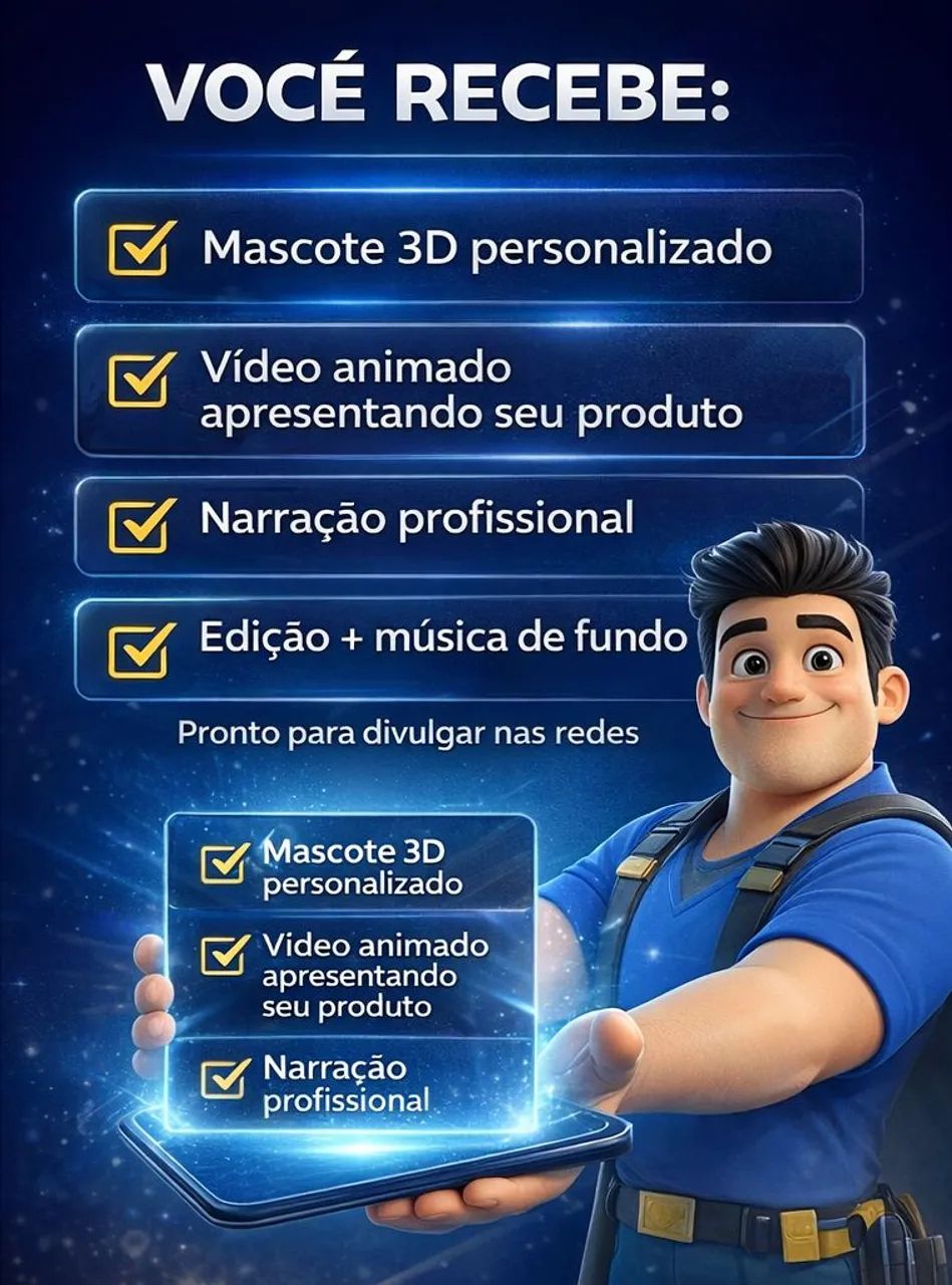 Propaganda Animada com Mascote 3D (Vídeo Profissional) - Equipamentos ...