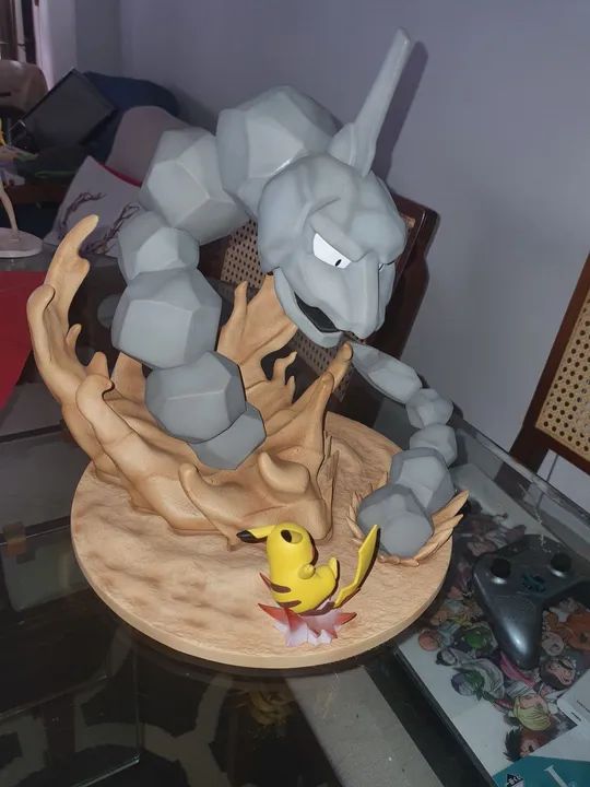 Estatua Pokémon Onix e Pikachu Original Kotobukiya - Hobbies e coleções ...