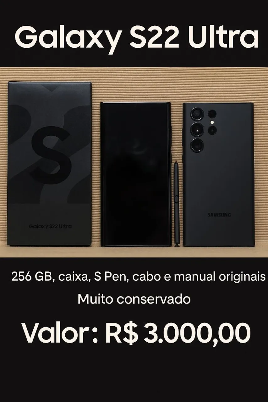 Celulares SAMSUNG GALAXY S22 ULTRA Usados, seminovos e Novos no Brasil
