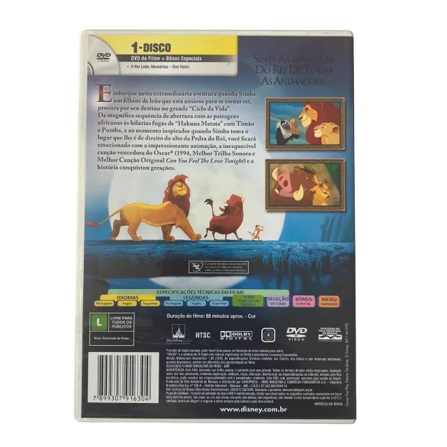 DVD O Rei Leão Original - Físico - CDs, DVDs etc - Santa Rosa, Niterói ...