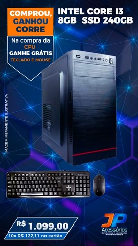 "computador intel core i3 8gb" no Brasil