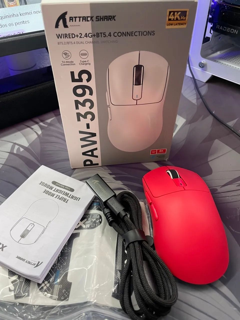 Mouse Attack Shark PAW-3395 x3 pro Wireless 4KHz - Periféricos e ...