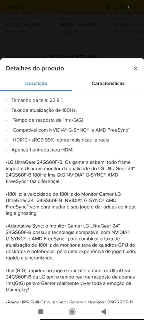 Monitor gamer LG ultragear 24'' - Monitores - Mauazinho, Manaus ...