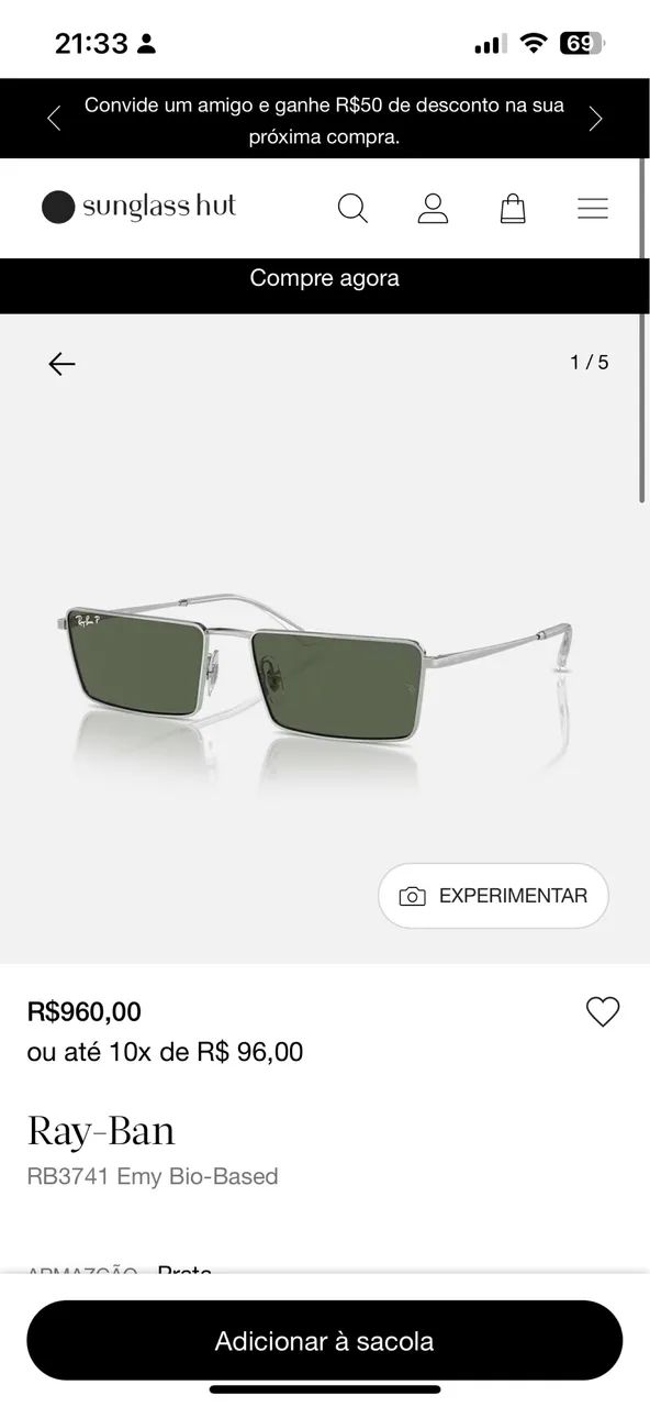 Óculos ray-ban emy bio-based polarizado - Acessórios - Cascadura, Rio ...