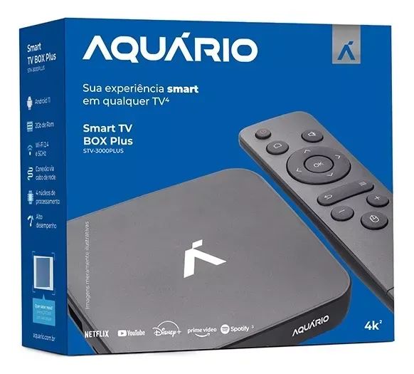 Smart Box Tv Aquário 4k Stv3000 Plus 16gb Rom 2gb Ram - Dispositivos de ...